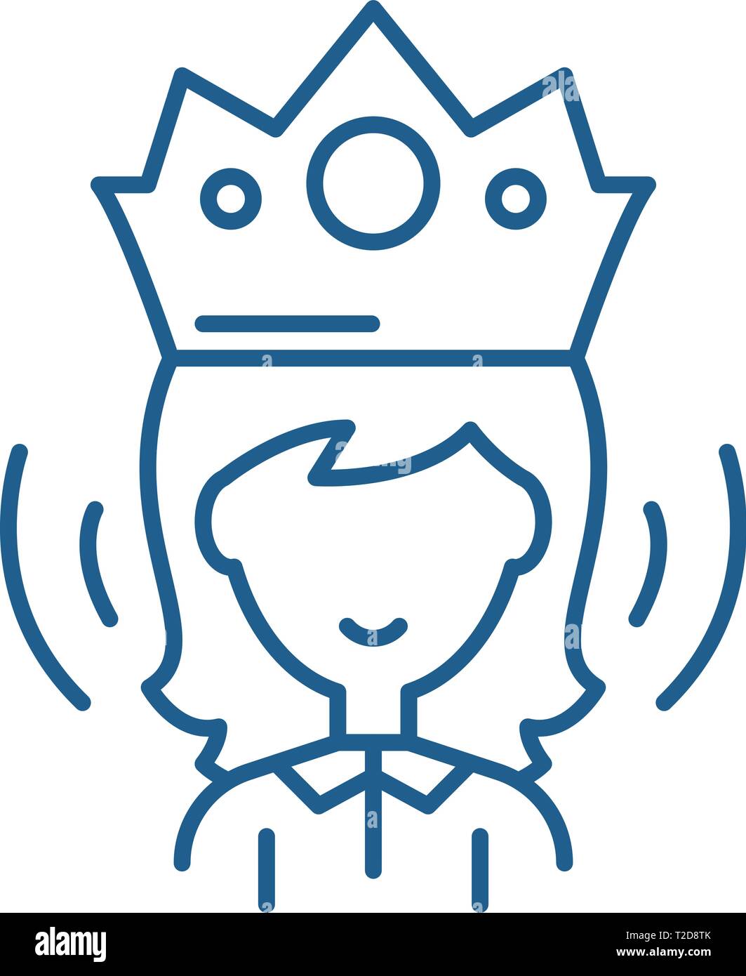 Queen line icon concept. Queen flat vector symbol, sign, outline ...