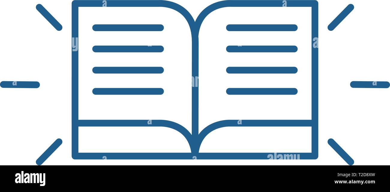 Reading line icon concept. Reading flat vector symbol, sign, outline ...