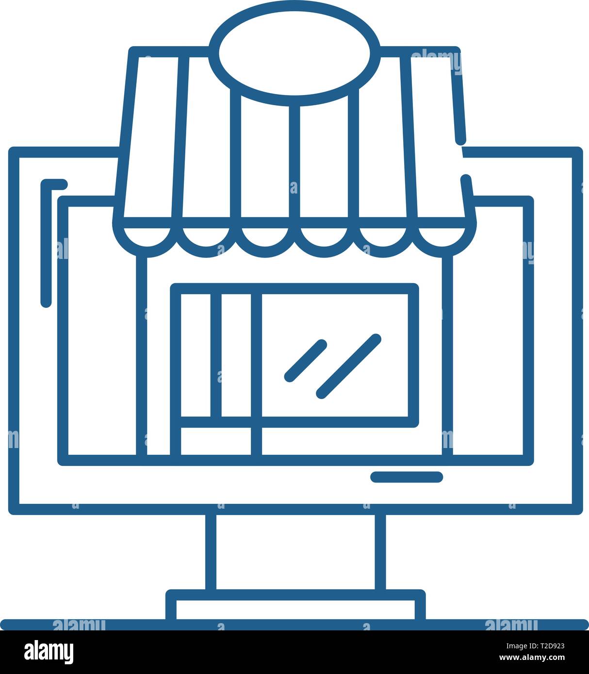 Remote trading line icon concept. Remote trading flat vector symbol ...