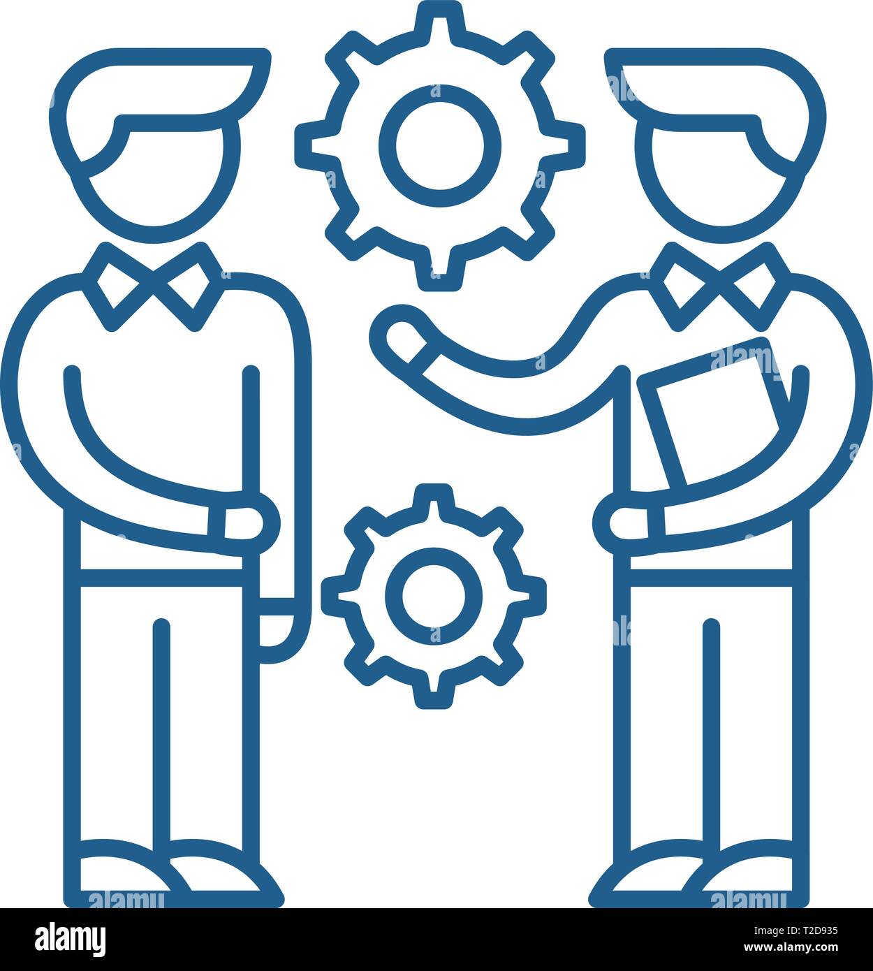 Research project line icon concept. Research project flat vector symbol ...