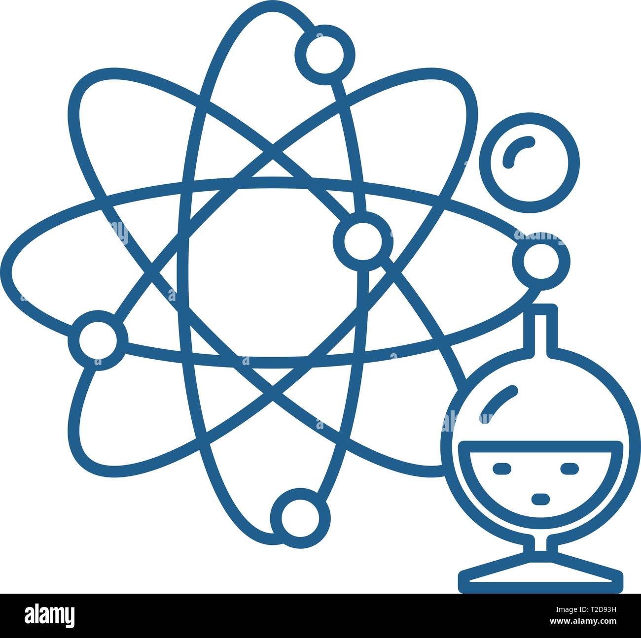 Research technology line icon concept. Research technology flat vector ...