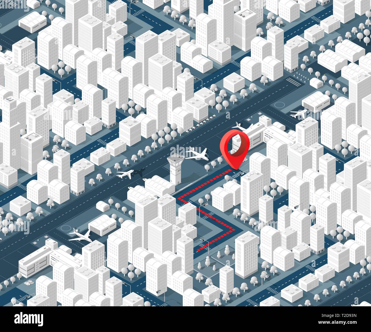 3d map isometric city of navigator of location sign on street direction ...