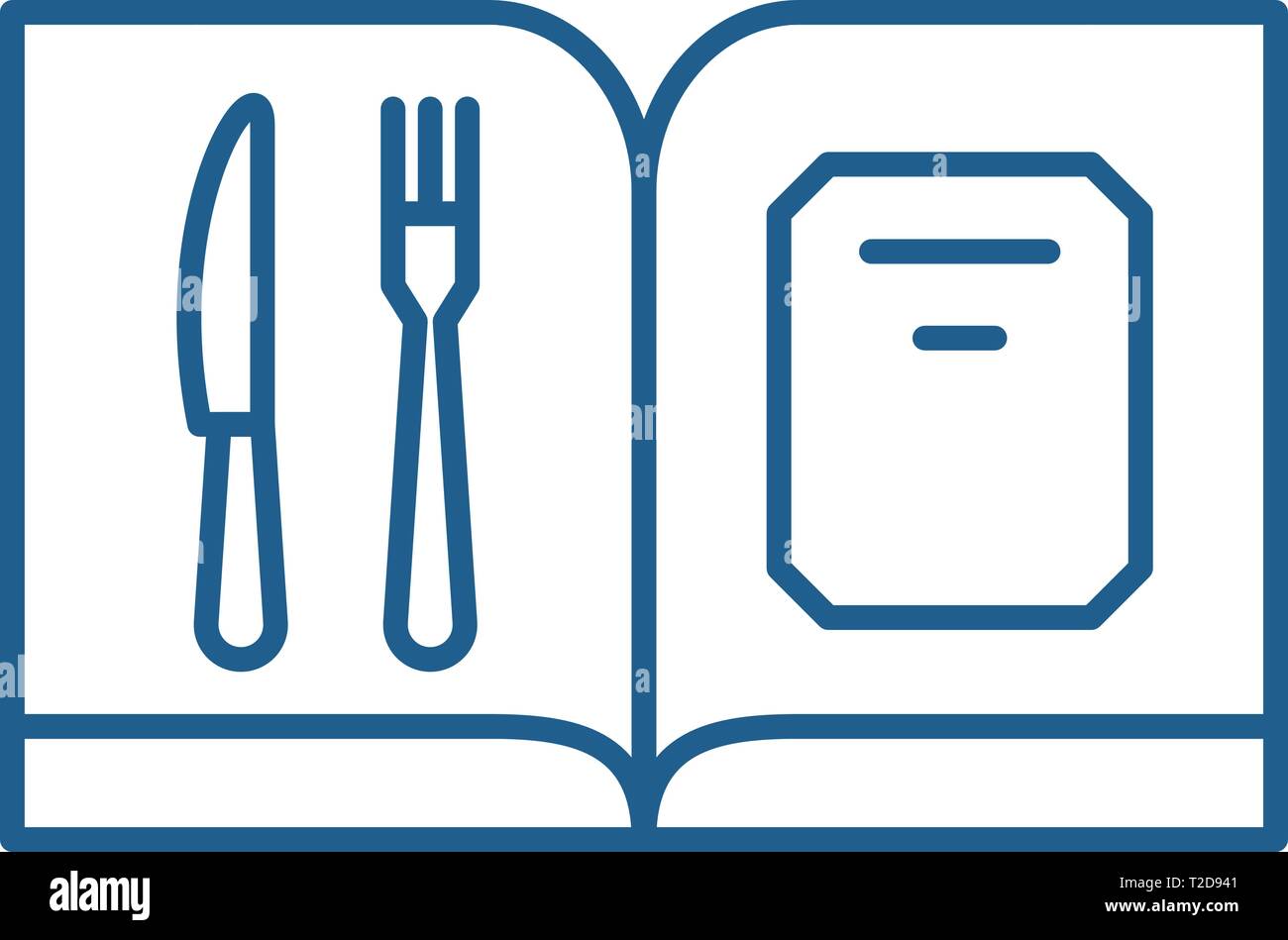 Restaurant menu line icon concept. Restaurant menu flat vector symbol ...
