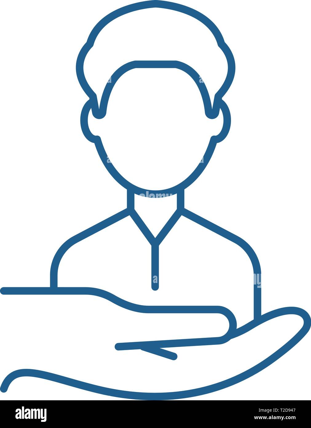 Return customers line icon concept. Return customers flat vector symbol ...