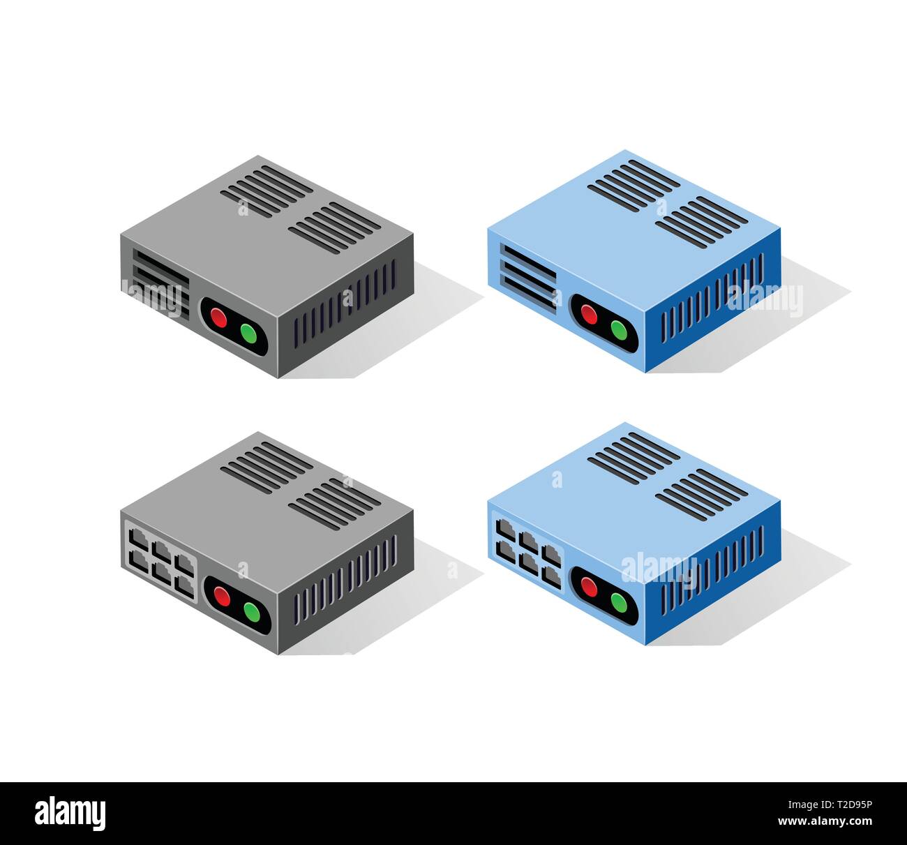 3d isometric computer power server system network technology of digital, information equipment ...