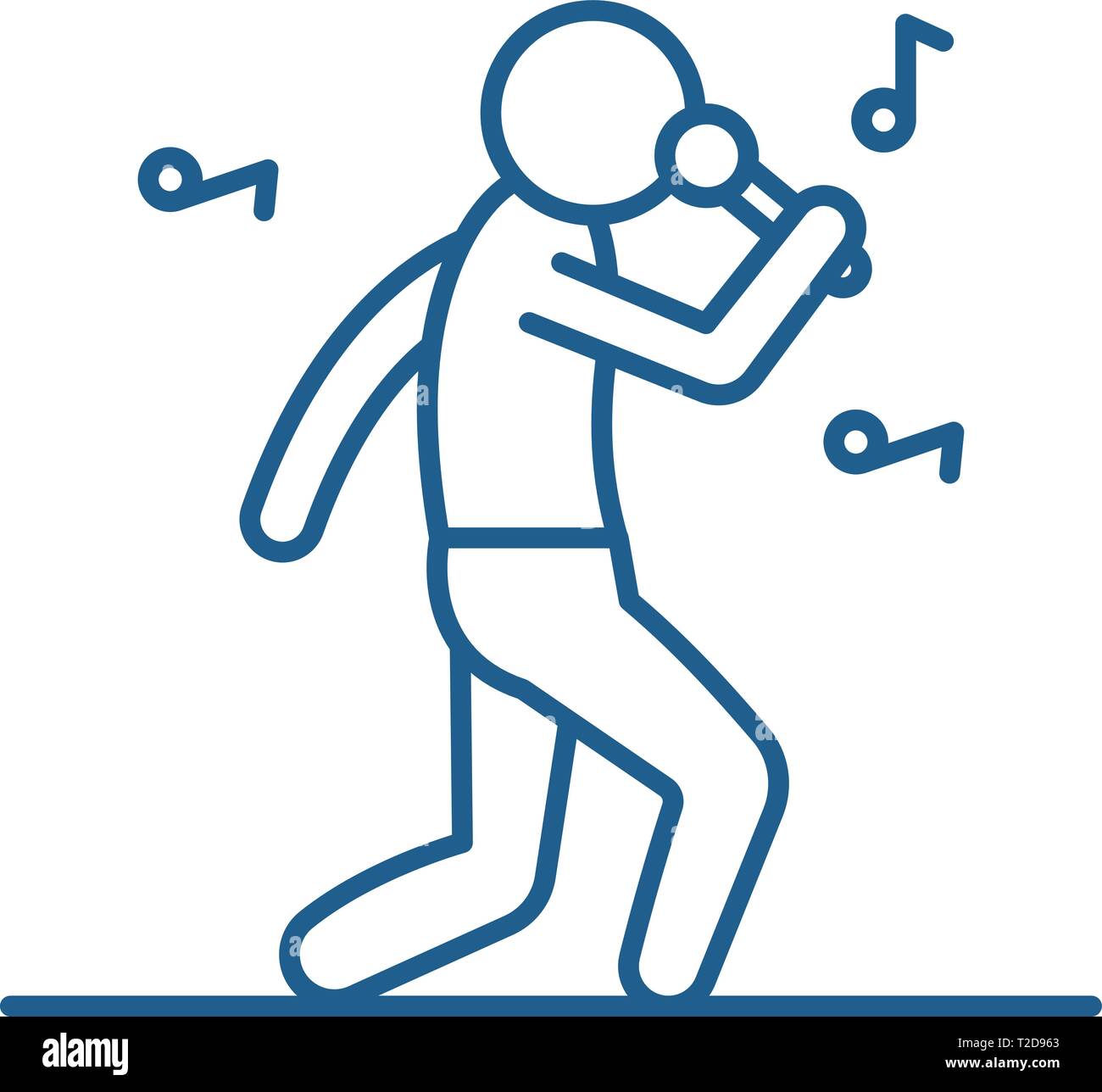 Rock star line icon concept. Rock star flat vector symbol, sign ...