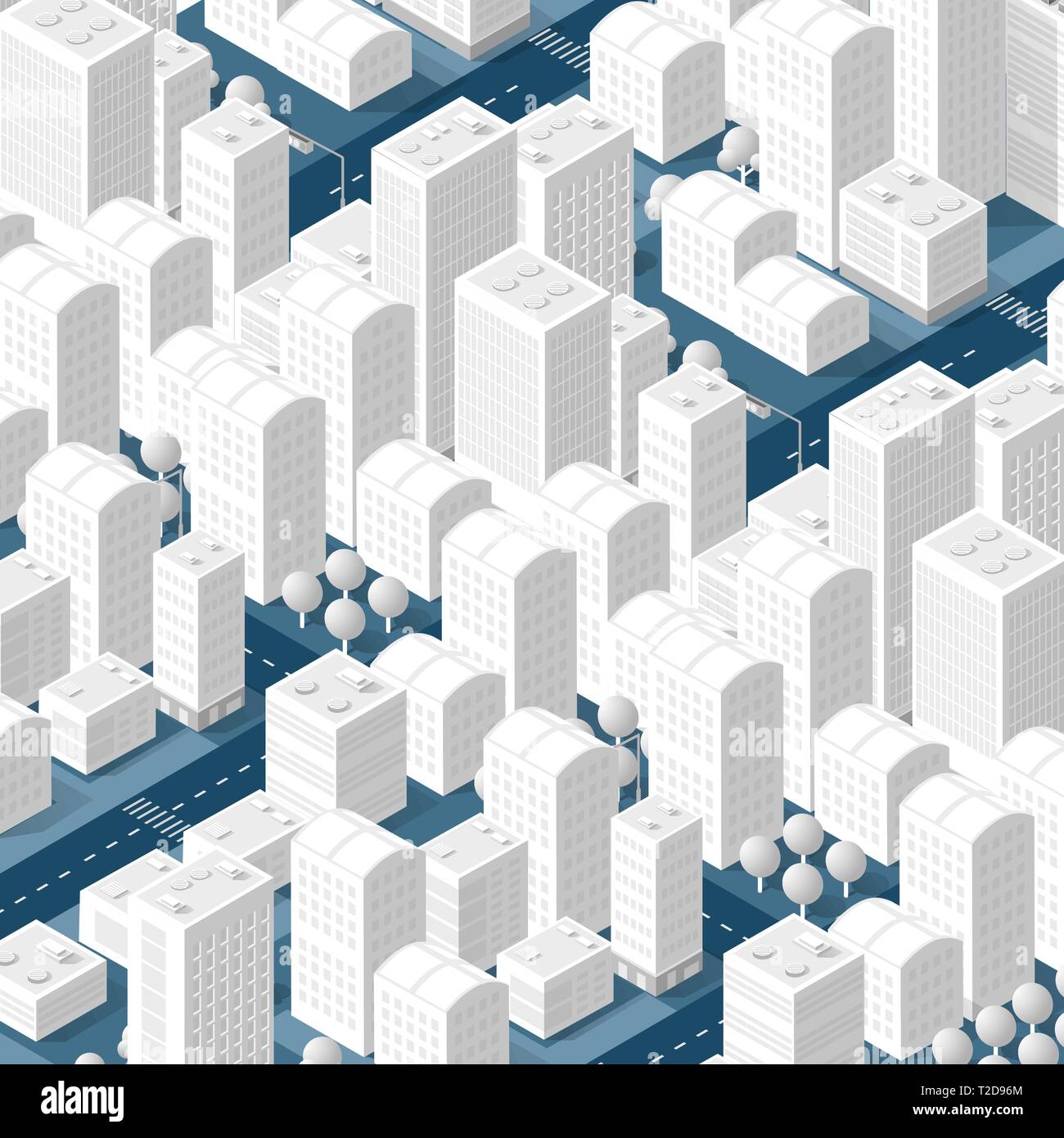 3d Map Of City On White Design Street Town Buildings Modern Urban House ...