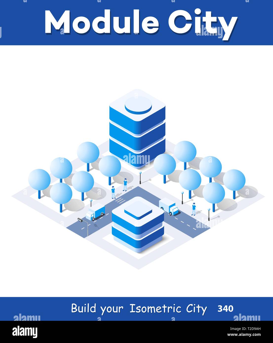 3d map of city on white blue design street town buildings modern urban ...