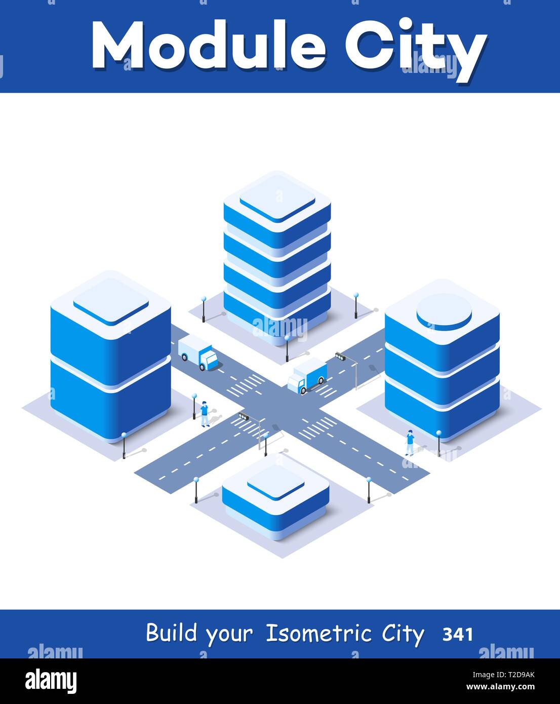 3d map of city on white blue design street town buildings modern urban ...