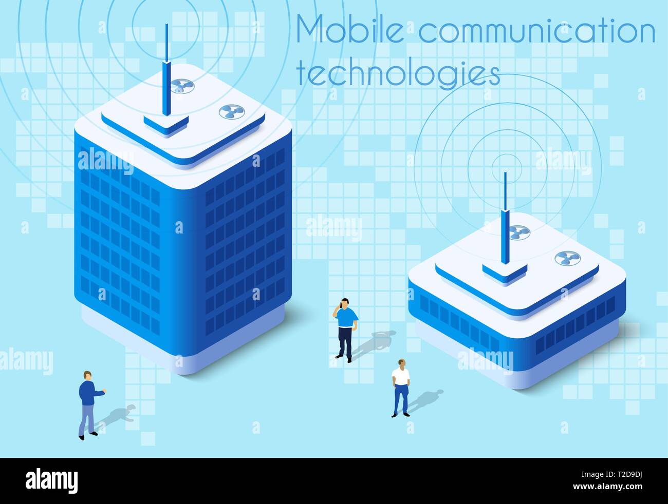 Mobile communication technology concept business illustration of a ...