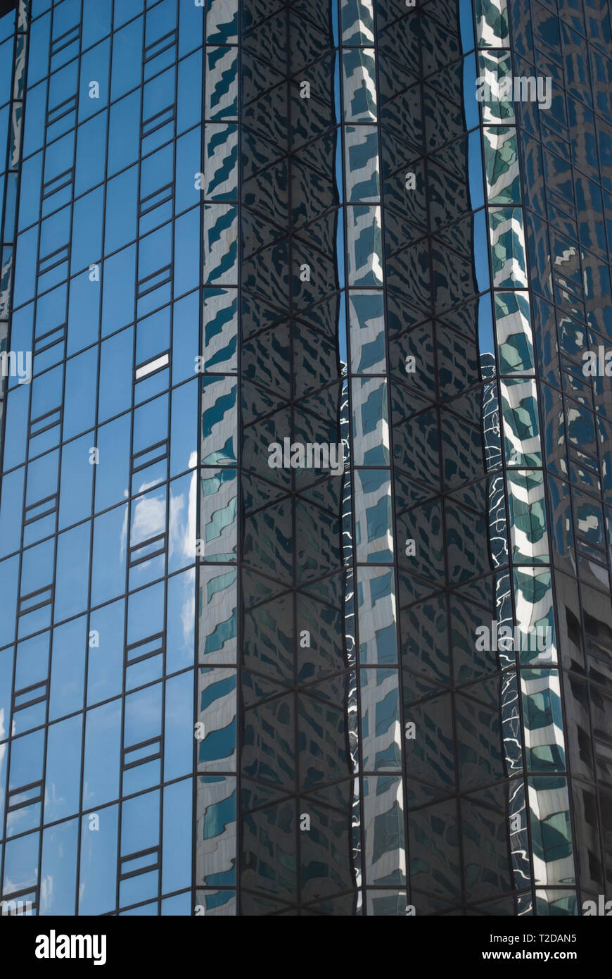 Glass and steel of the modern architecture pattern with reflection of ...