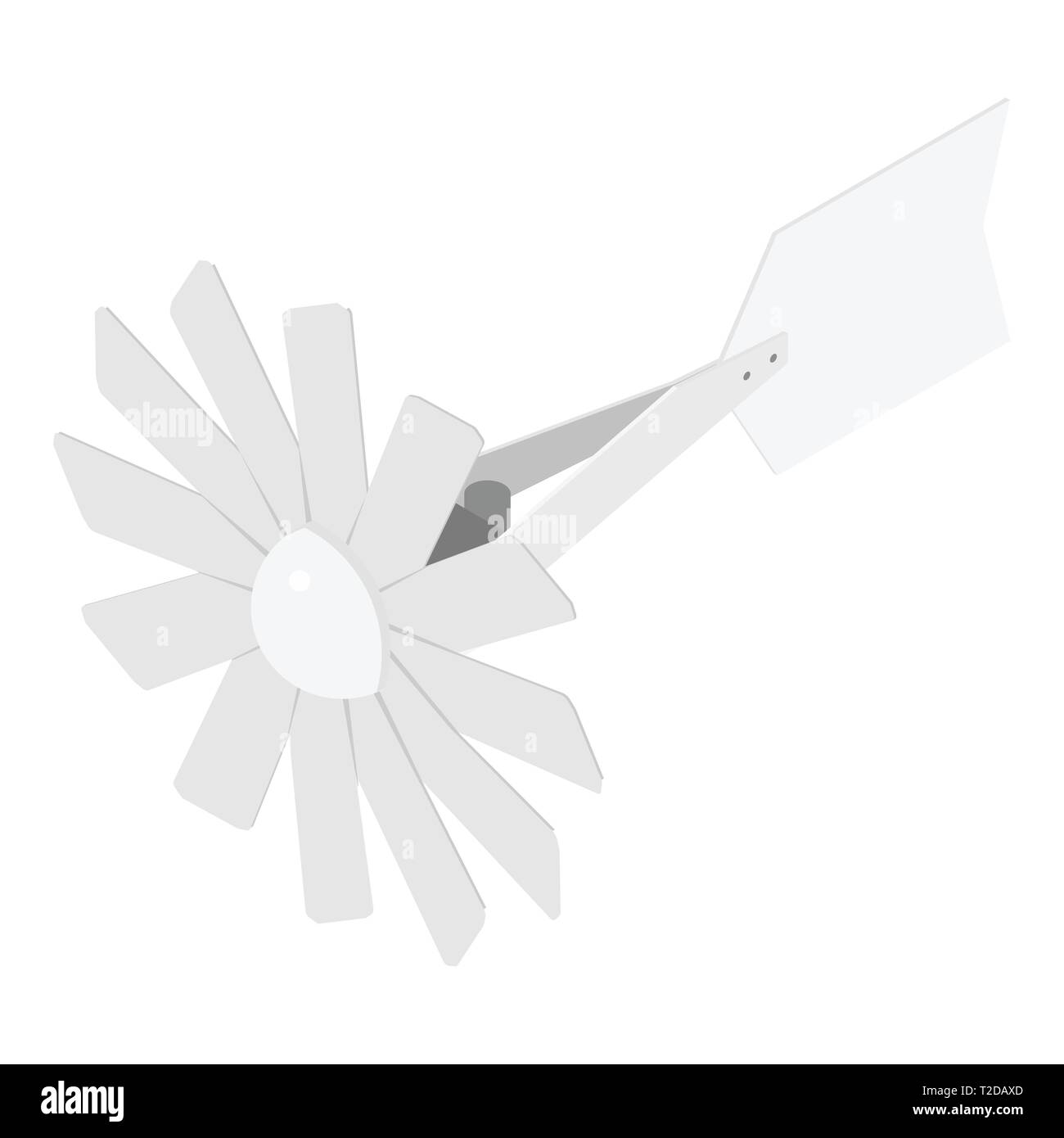 Isometric Water Aerating Windmill isolated on white background. Ecology ...