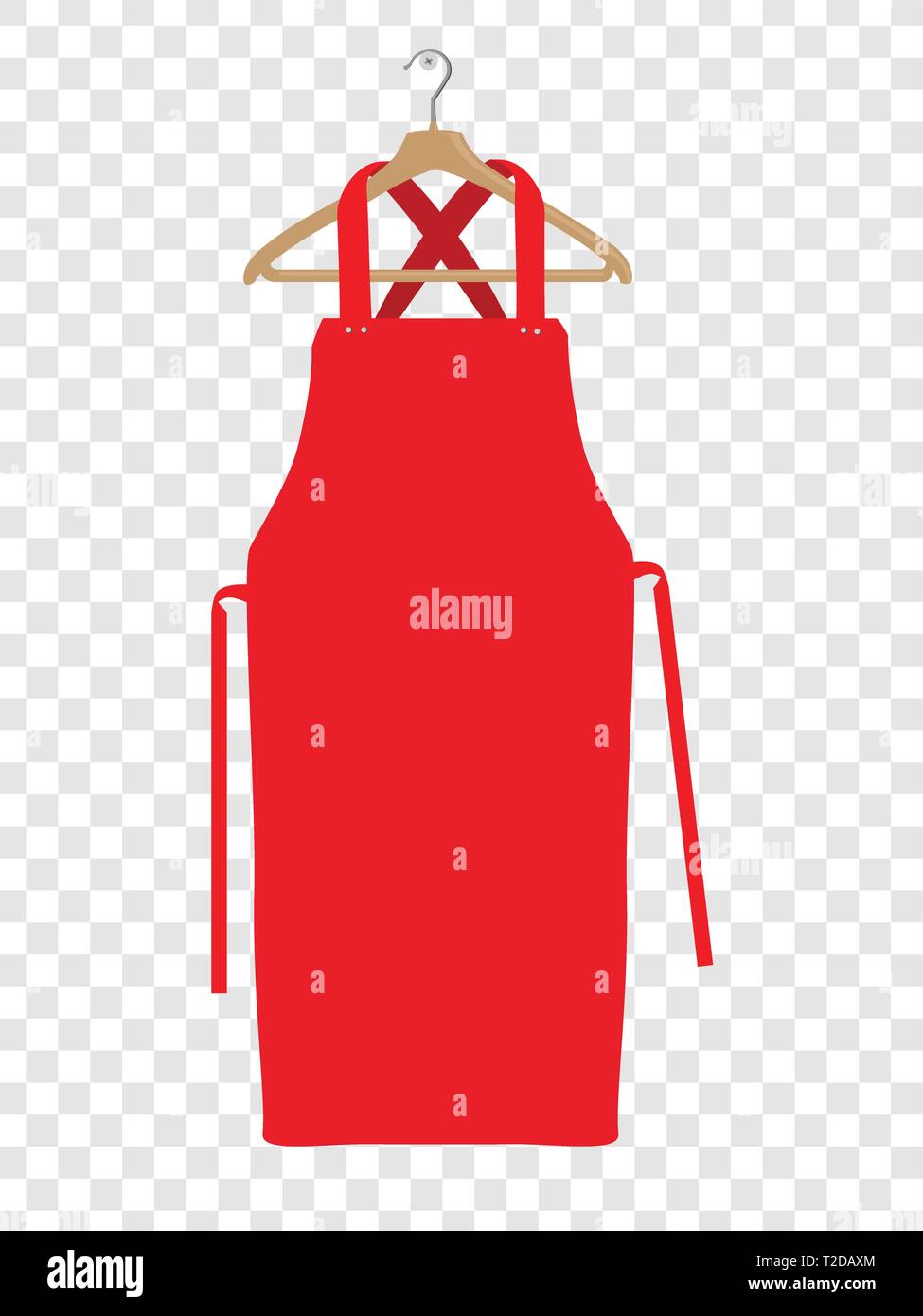 Red kitchen apron. Chef uniform for cooking vector template. Kitchen ...