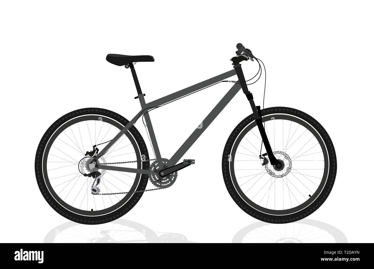 New grey bicycle isolated on a white background Stock Vector Image ...