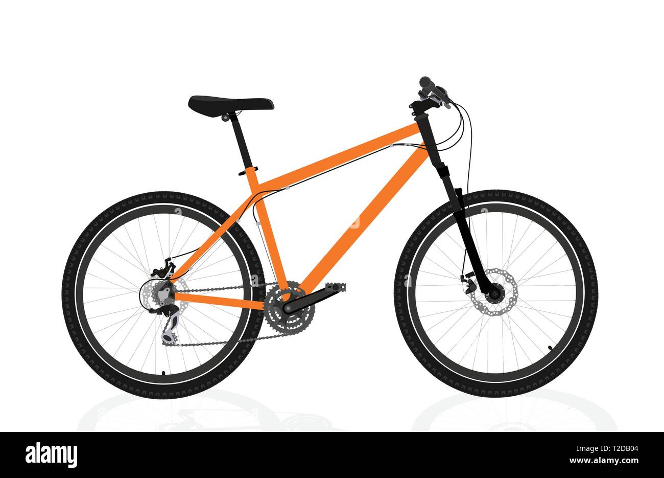 New orange bicycle isolated on a white background Stock Vector Image ...