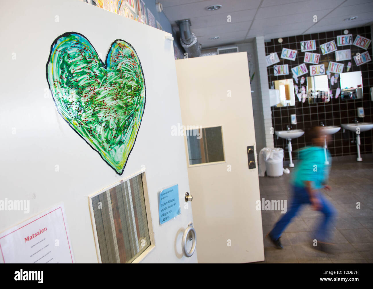 A painted heart in a school Stock Photo - Alamy