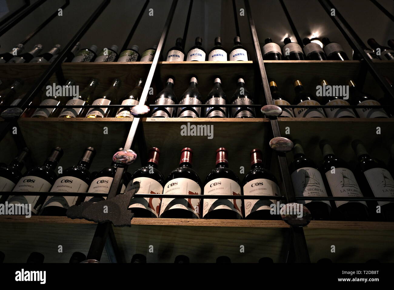 Wine bottle and glass low angle hi-res stock photography and images - Alamy