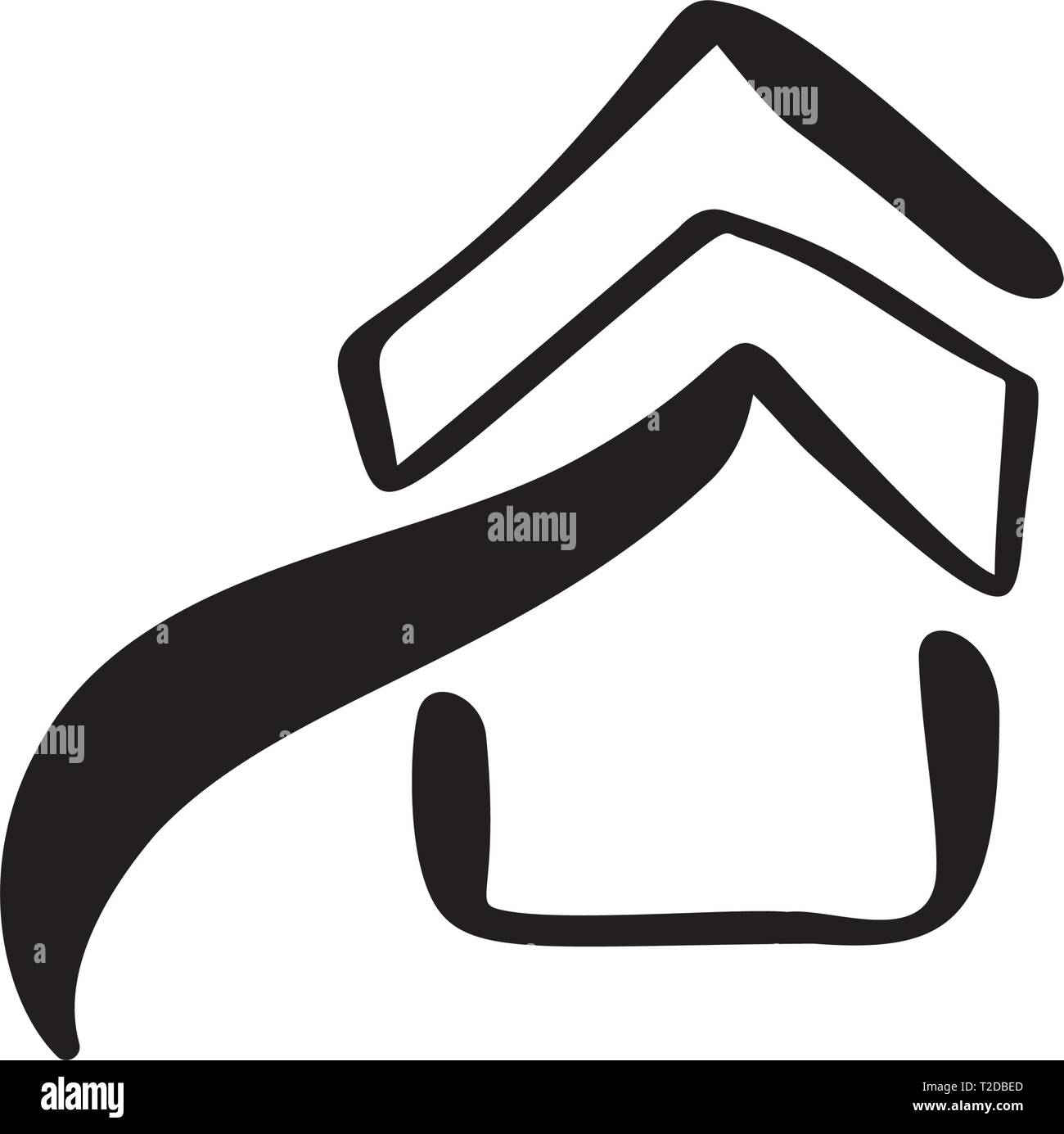 Simple Calligraphy House Real Vector Icon. Estate Architecture ...
