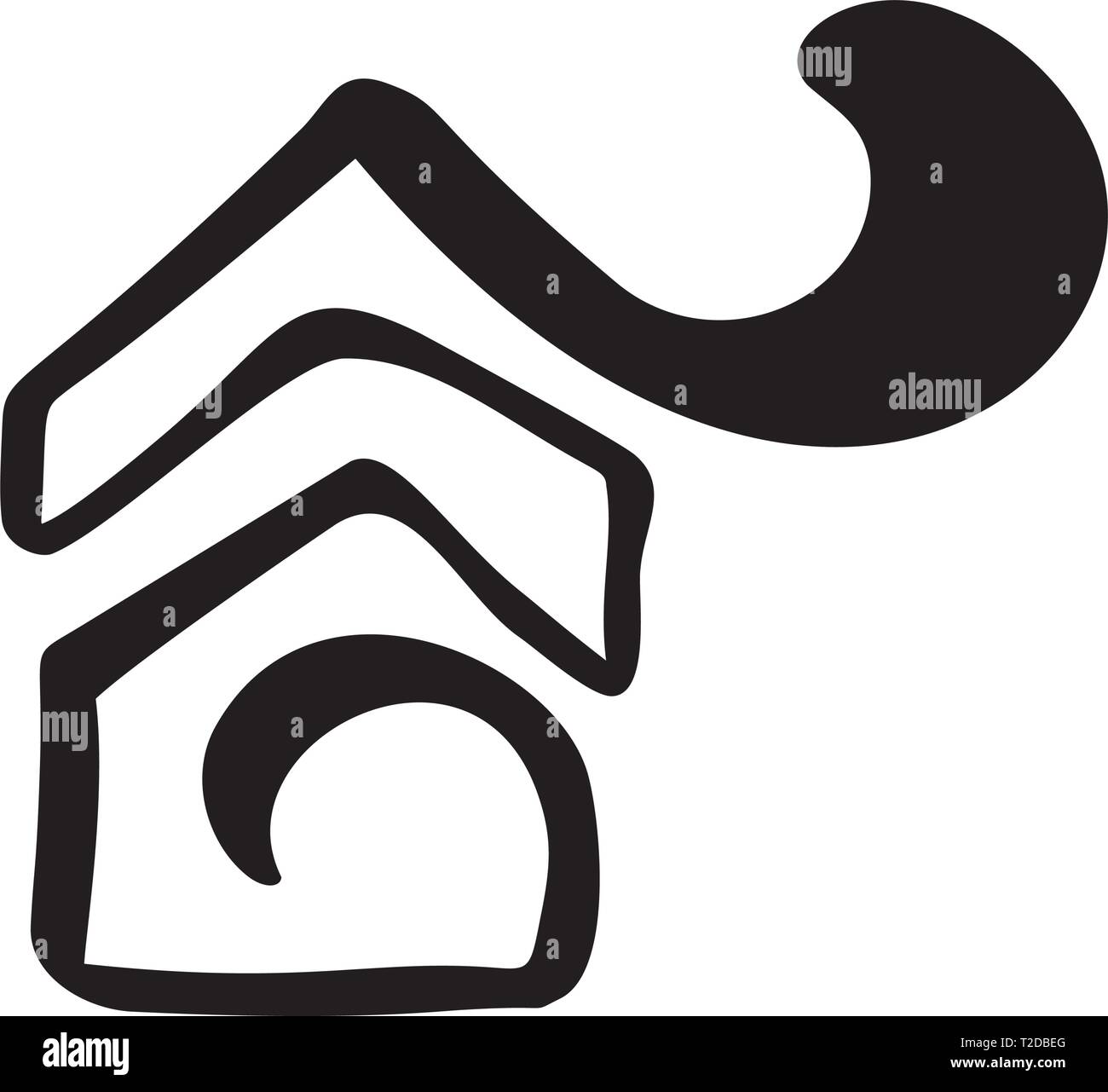 Simple Calligraphy House Real Vector Icon. Estate Architecture ...