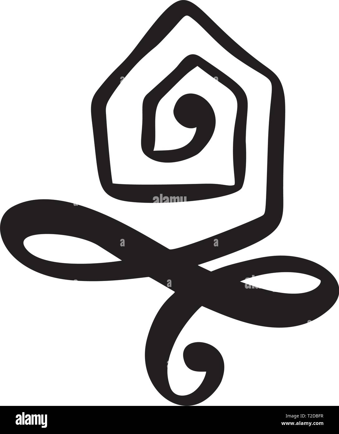 Simple Calligraphy House Real Vector Icon. Estate Architecture ...
