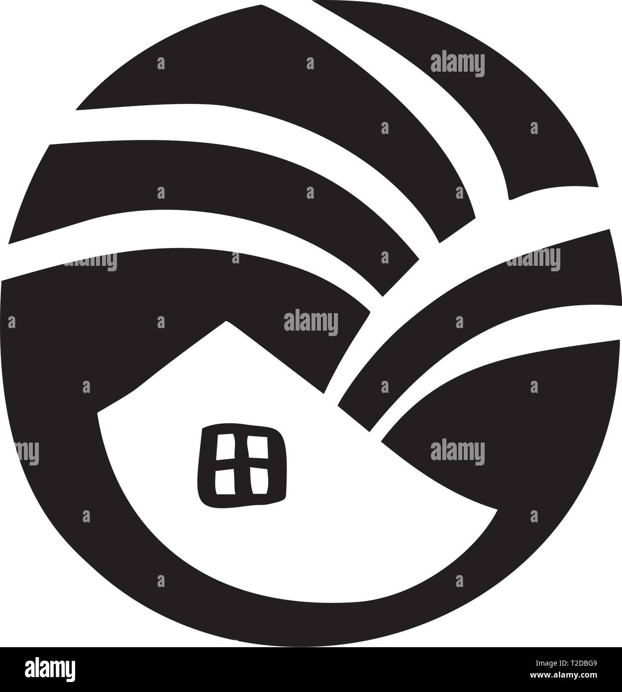 Simple Calligraphy House Real Vector Icon. Estate Architecture ...