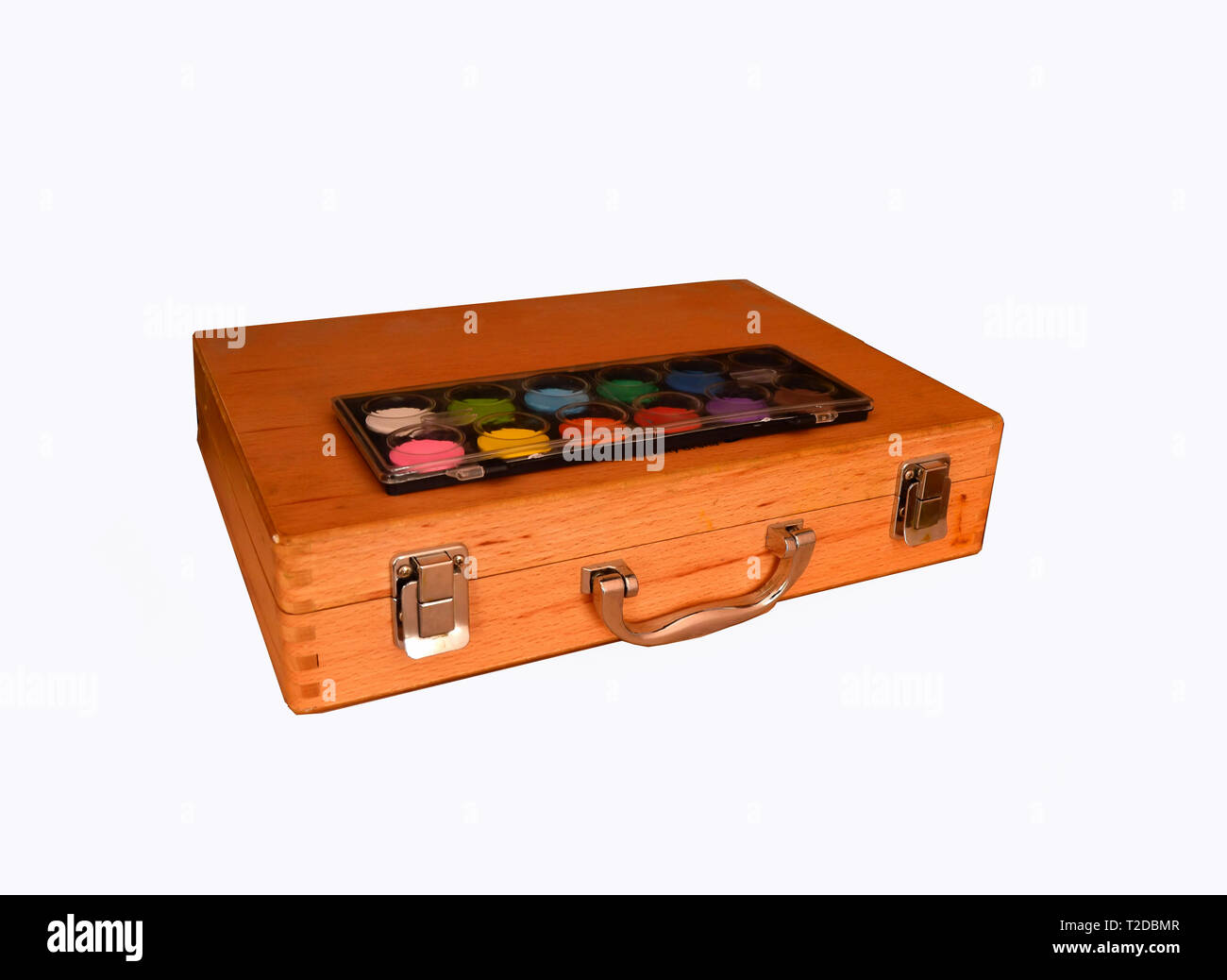 Wooden oil paint kit Stock Photo - Alamy