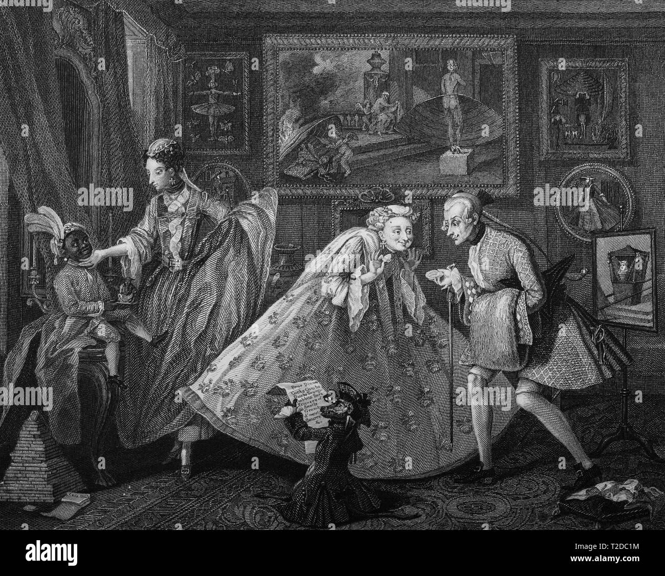William Hogarth print engraving Taste in high life Stock Photo - Alamy
