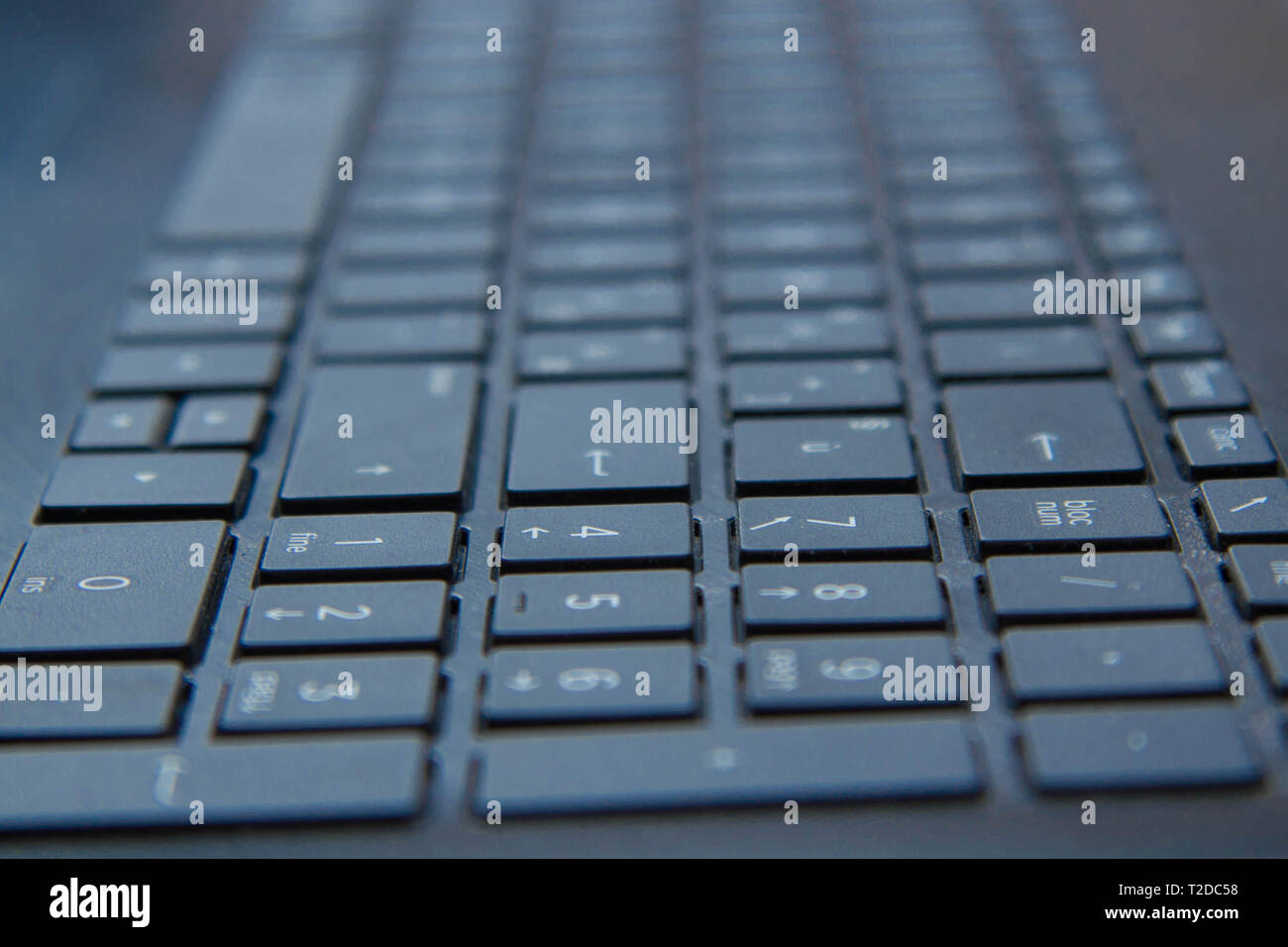Close up of keyboard of a modern laptop, Computer keyboard close-up ...