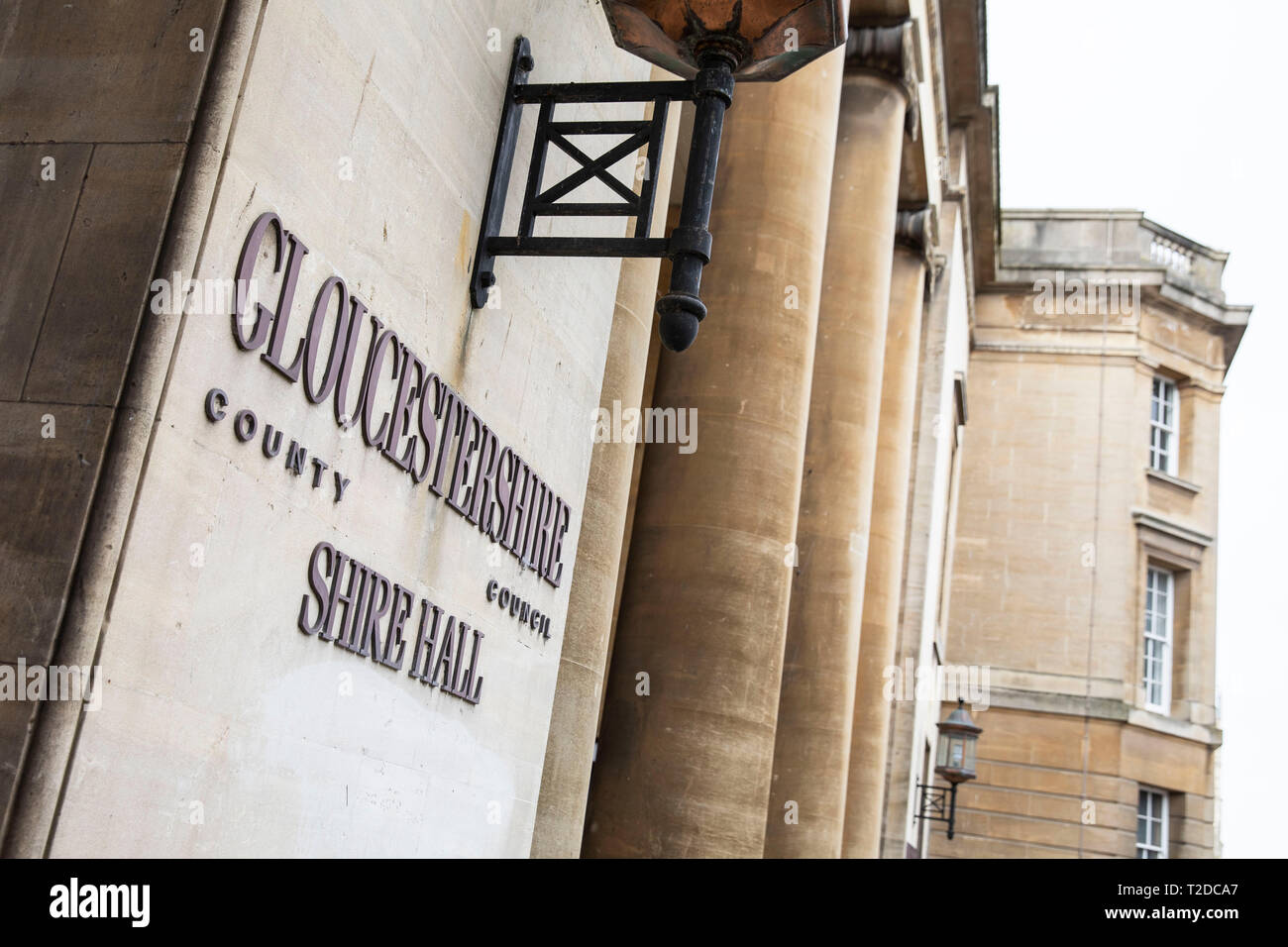 Signage outside Gloucestershire County Council Shire Hall building in ...