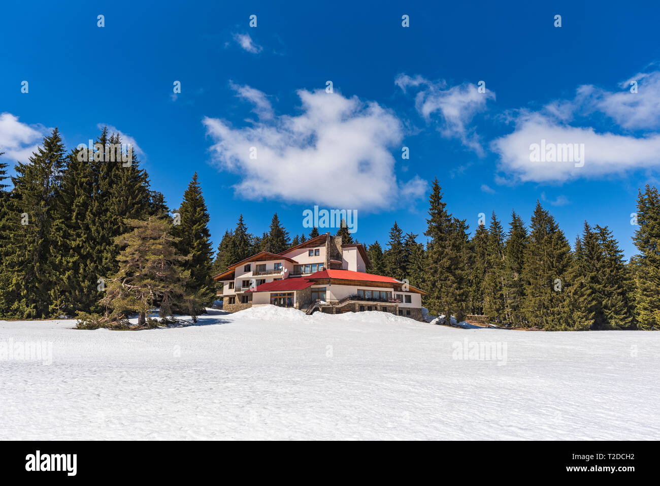 Winter mountain hut Stock Photo - Alamy