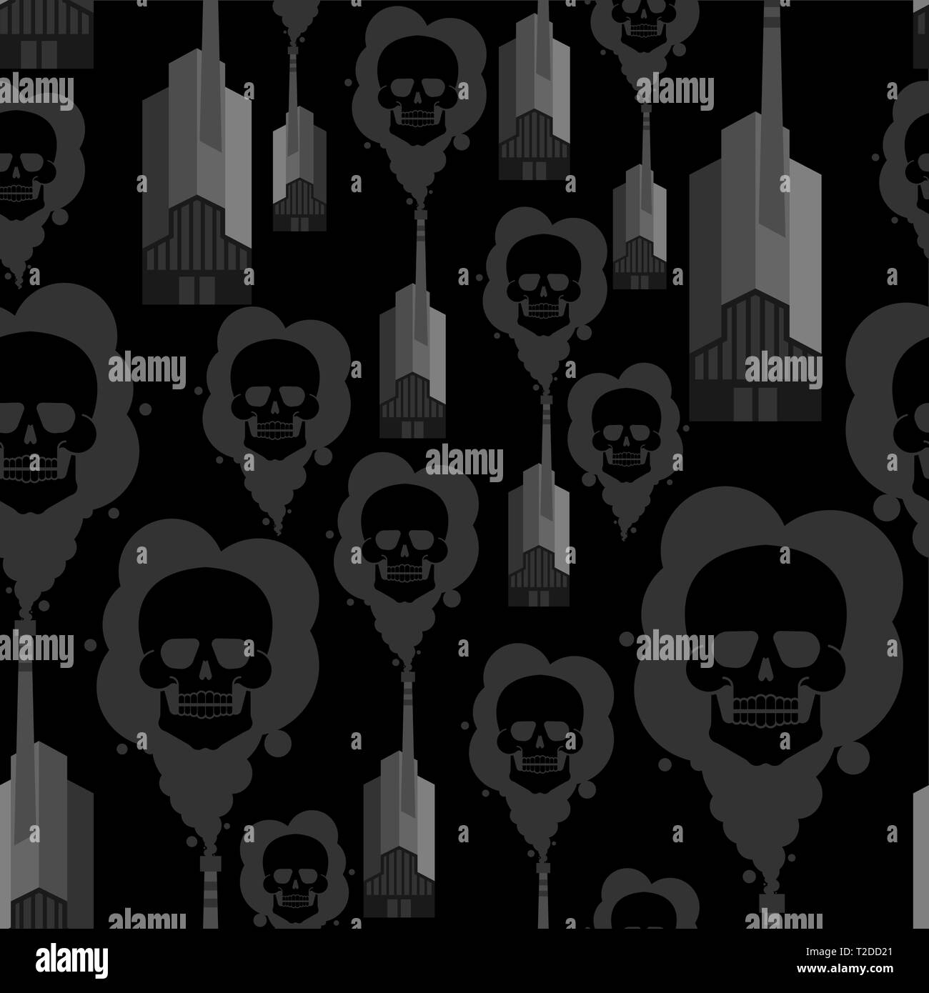 Factory black smoke pattern seamless. Death and pollution background ...