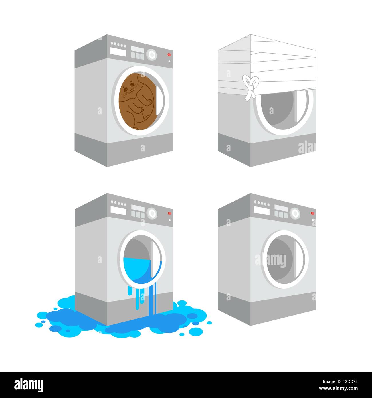 White cat in washing machine hi-res stock photography and images - Alamy