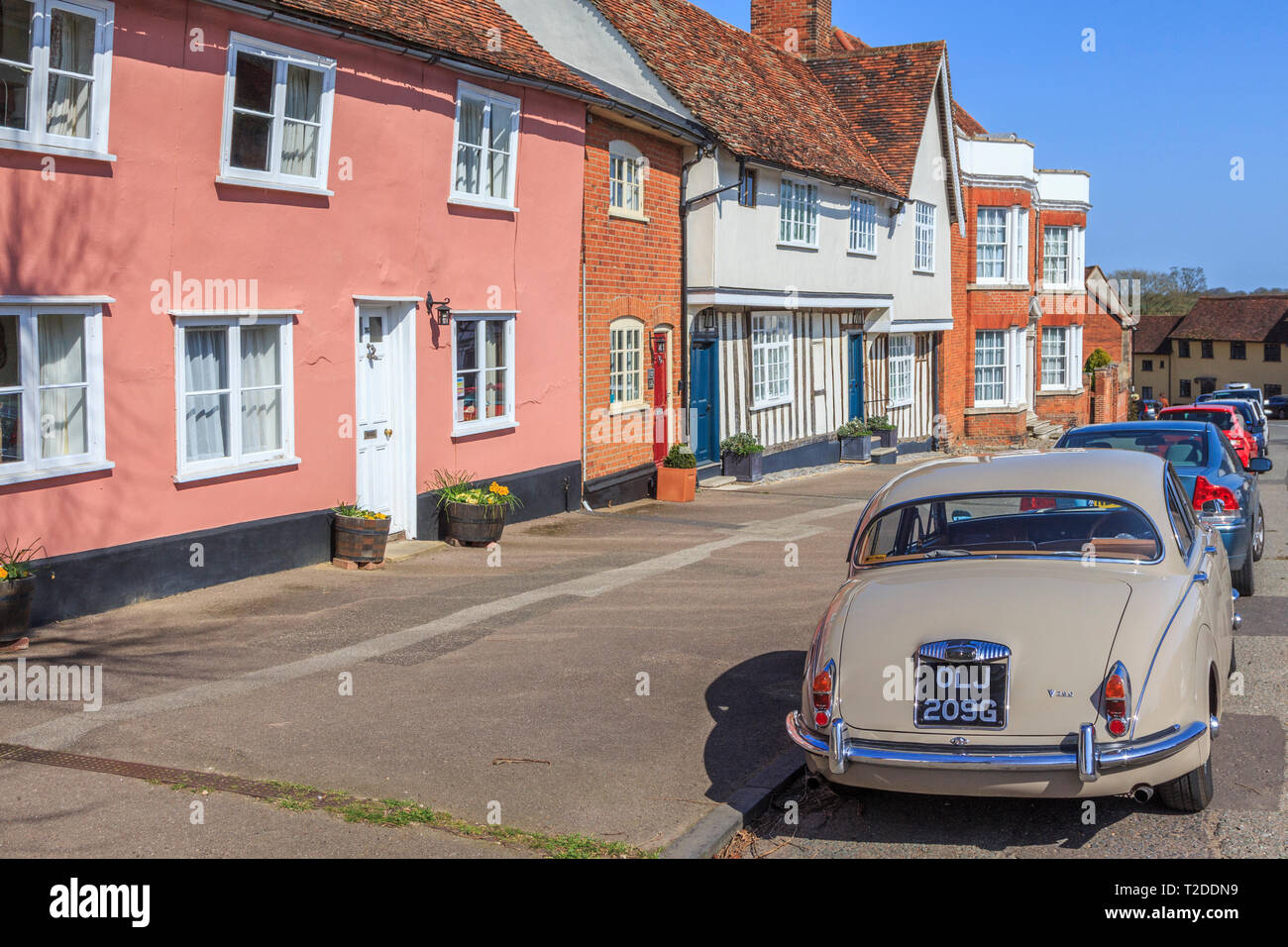 Lavenham Town Centre, Suffolk, England, UK, GB Stock Photo - Alamy