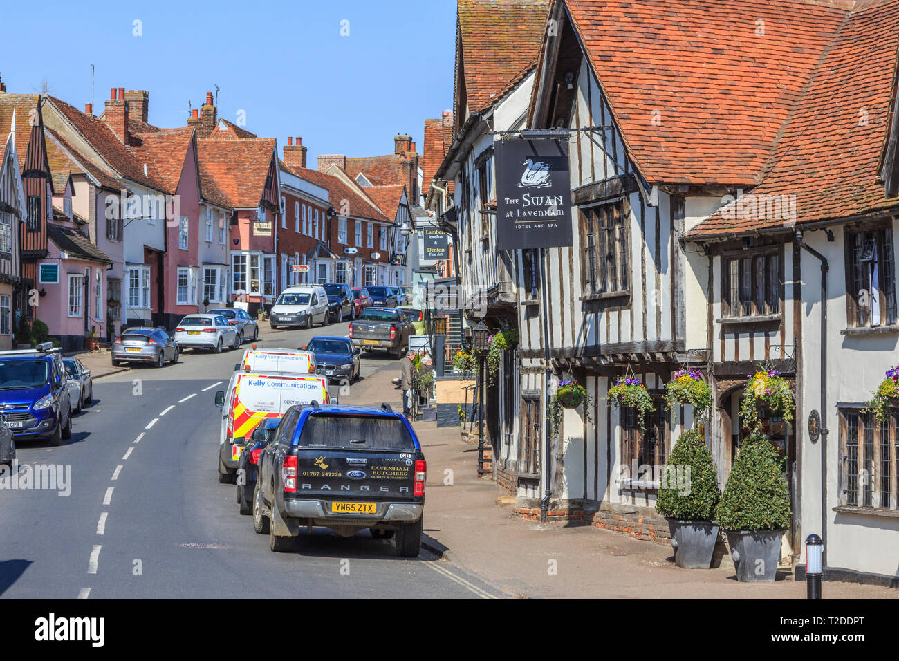 Lavenham Town Centre, Suffolk, England, UK, GB Stock Photo - Alamy