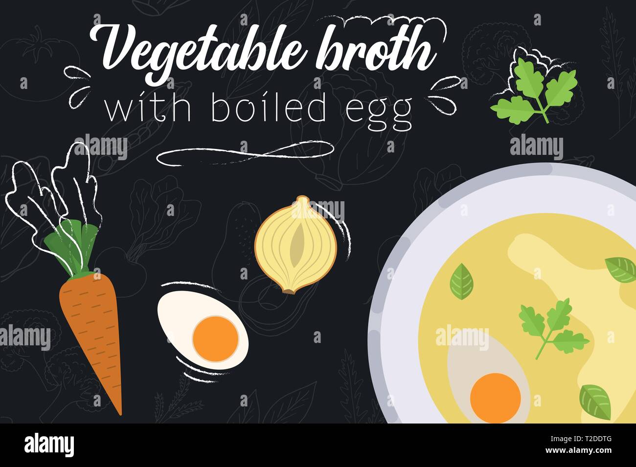 Vegetable broth with boiled egg recipe. Vegetable broth. Cooking soup ...