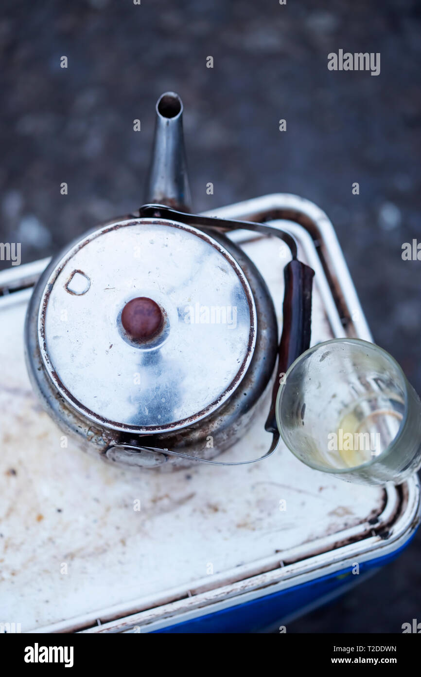 Moroccan kettle with tea Stock Photo - Alamy