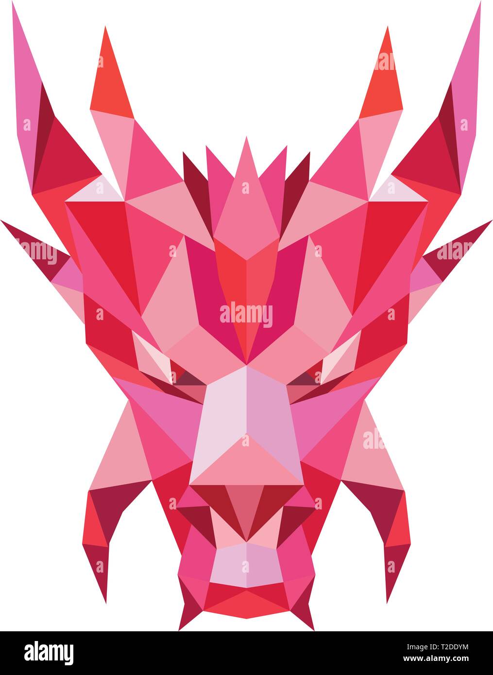 Low polygon style illustration of a head of a mythical dragon,serpent ...