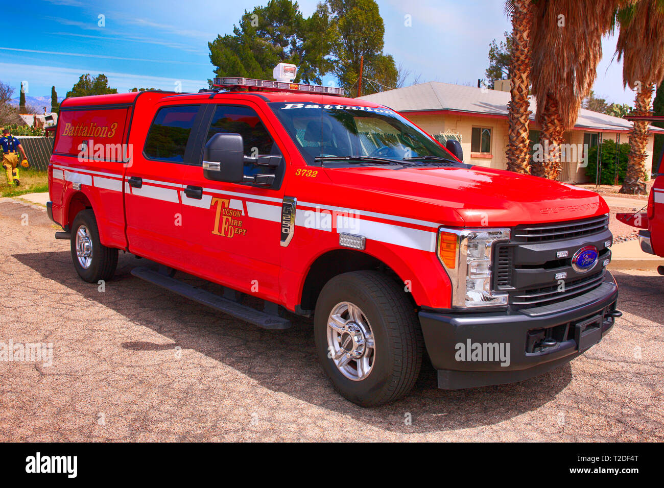 Battalion 3 command truck of the Tucson Fire Department, Arizona Stock ...