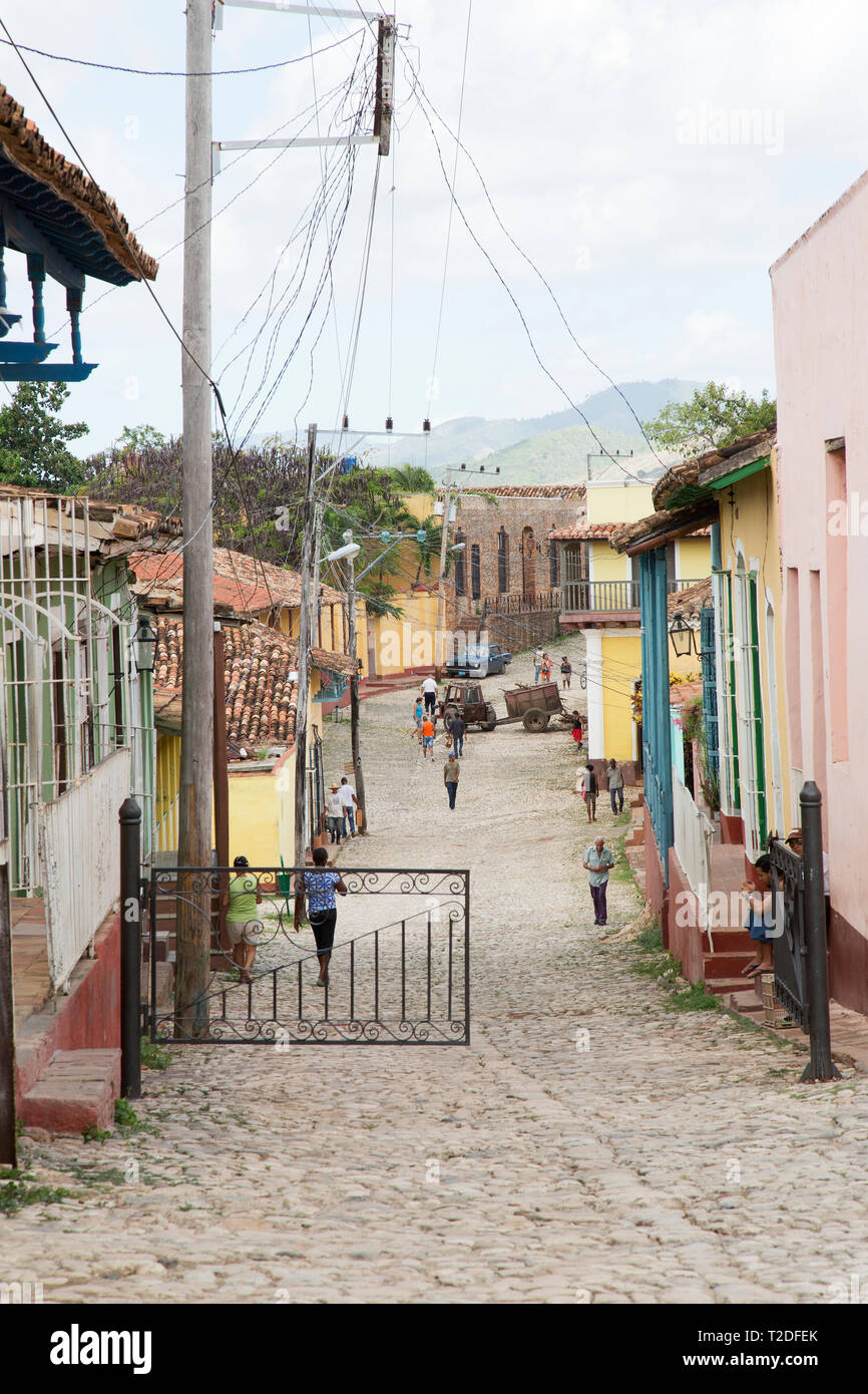 Back street scene Trinidad,Cuba Stock Photo - Alamy