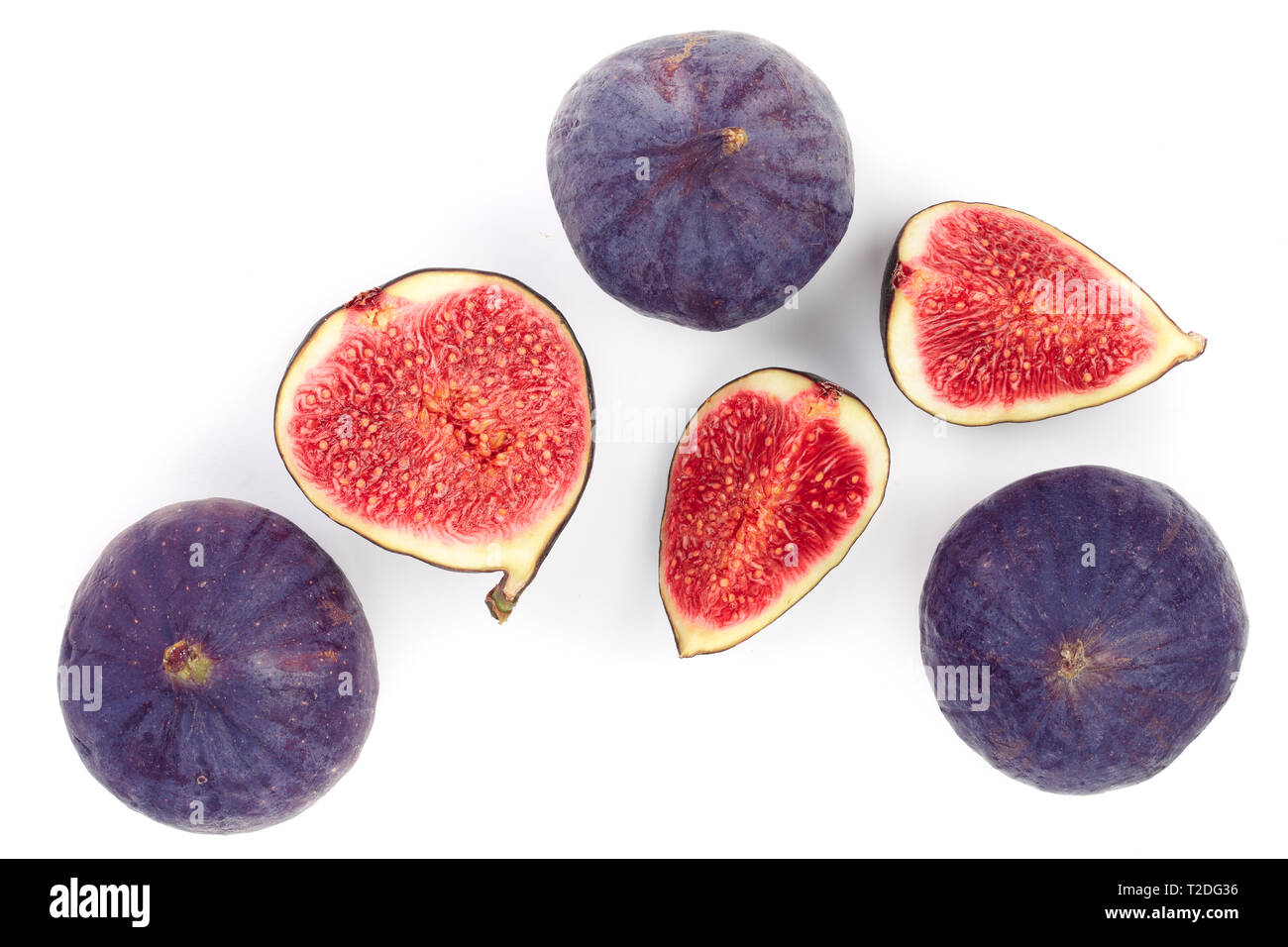 fig fruits isolated on white background. Top view. Flat lay pattern ...