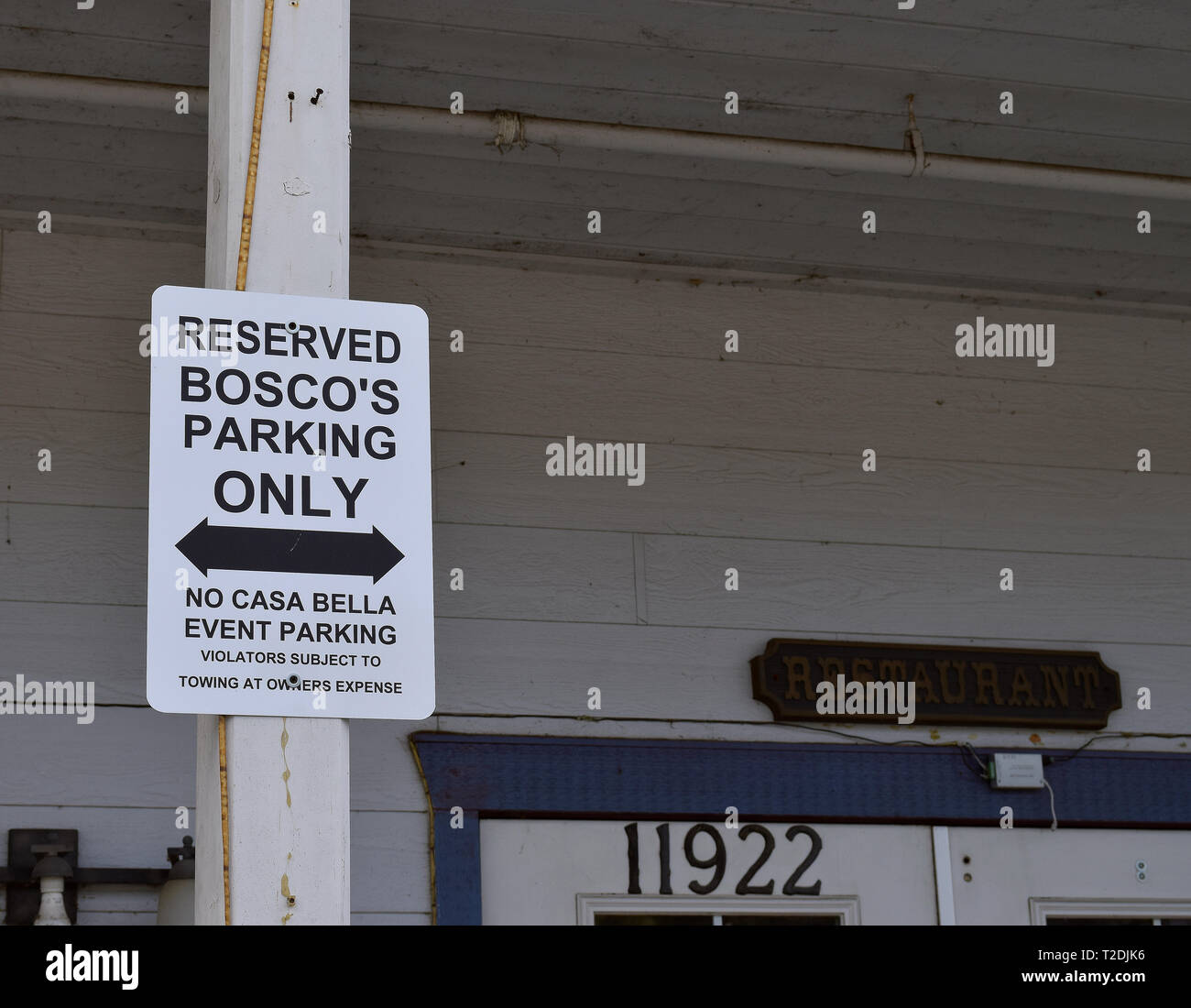 reserved Bosco's parking sign Sunol, California Stock Photo - Alamy