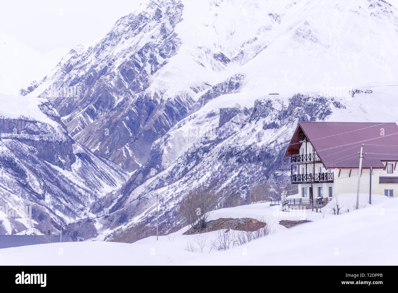 Snow Mountain Villa Stock Photo - Alamy