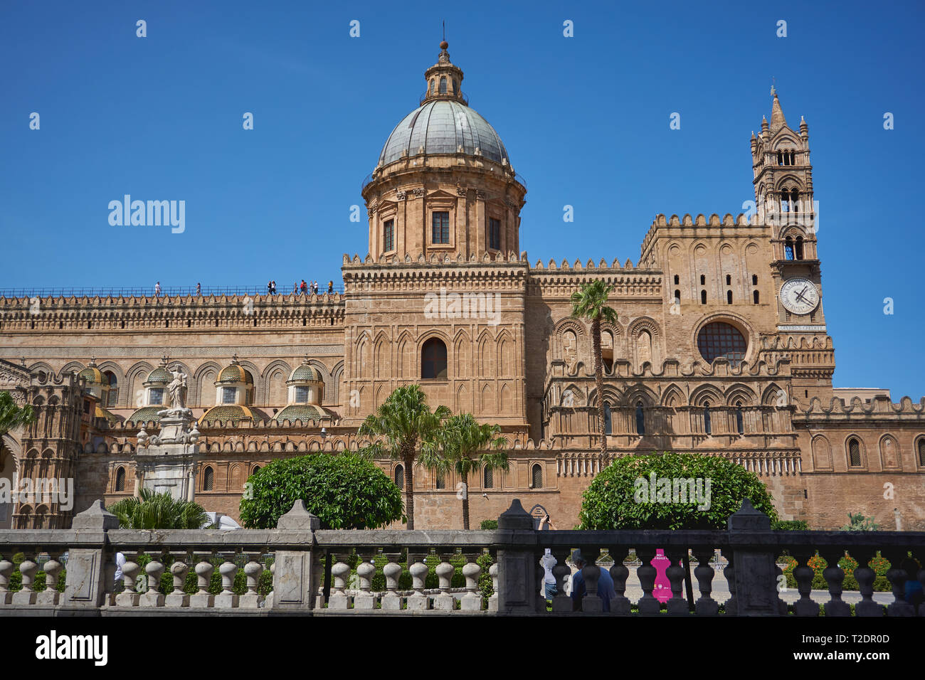 Palermo, Italy - October, 2018. External view of the Palermo Cathedral ...