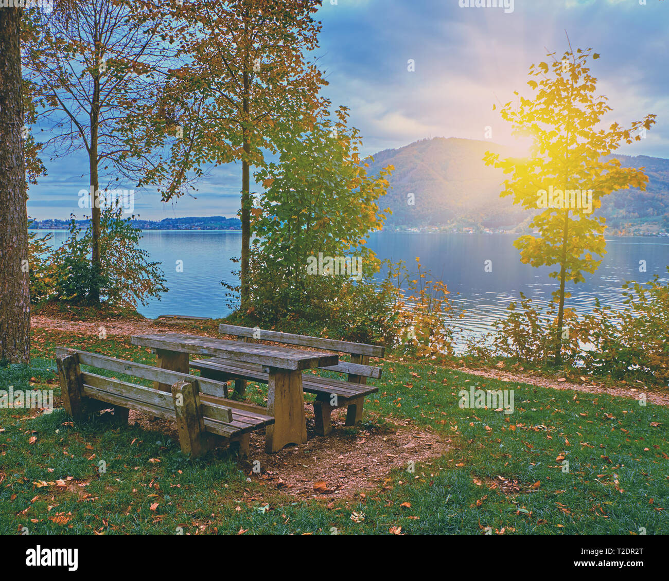 Bench over the alps hi-res stock photography and images - Alamy