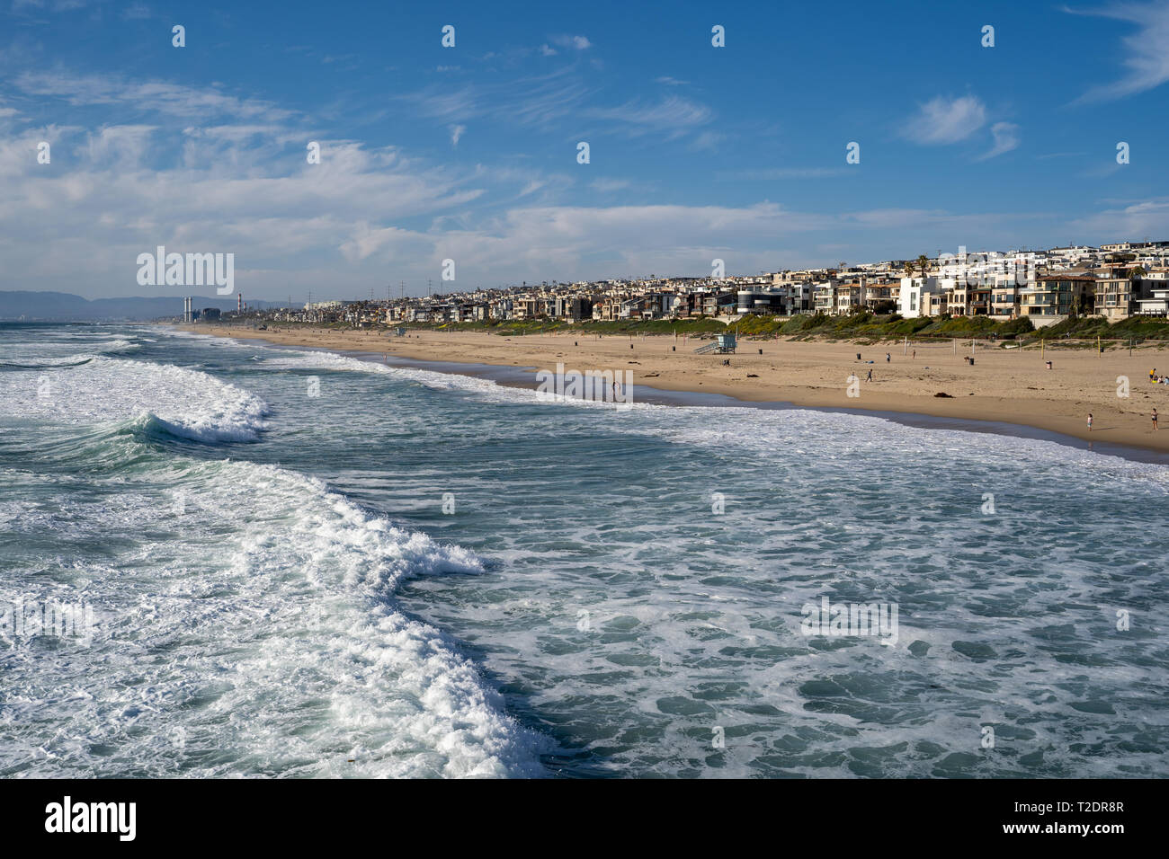 Late afternoon cityscape view of Manhattan Beach California, as seen ...