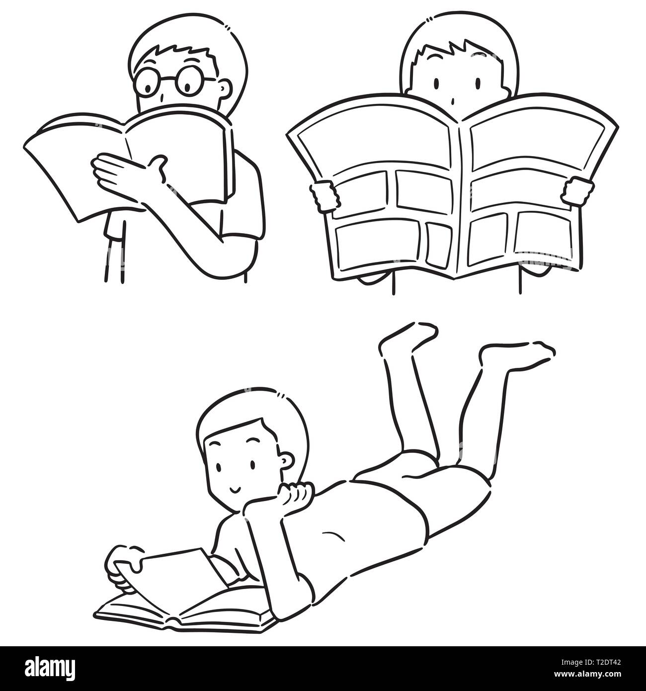 vector set of reader Stock Vector Image & Art - Alamy