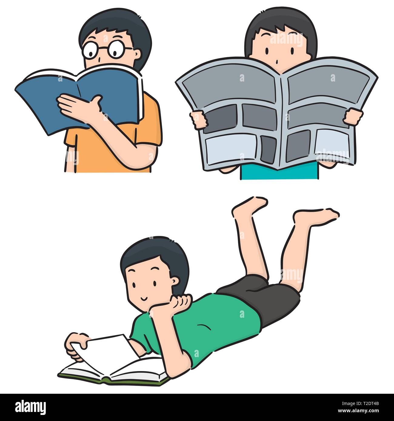 vector set of reader Stock Vector Image & Art - Alamy