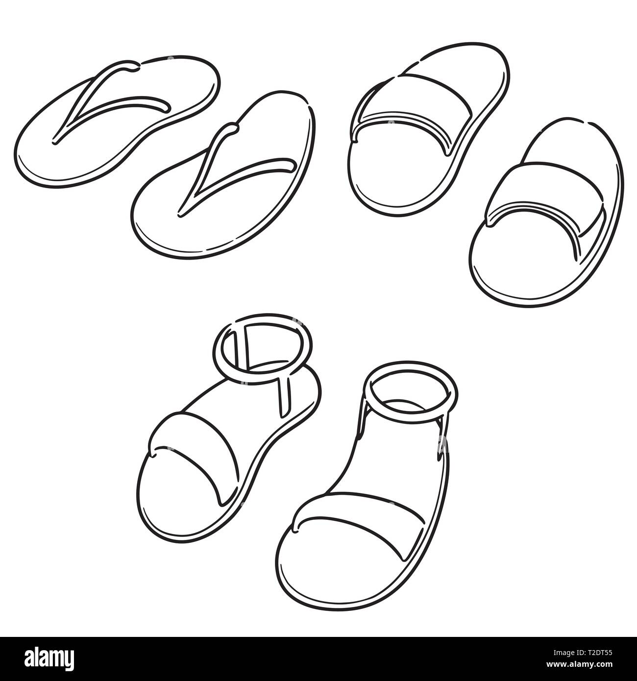 vector set of slippers Stock Vector Image & Art - Alamy