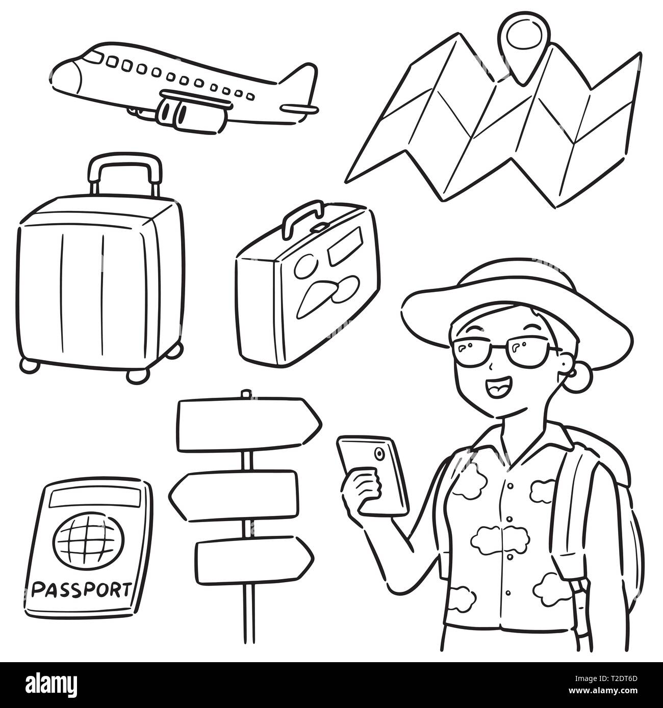 vector set of traveler Stock Vector Image & Art - Alamy