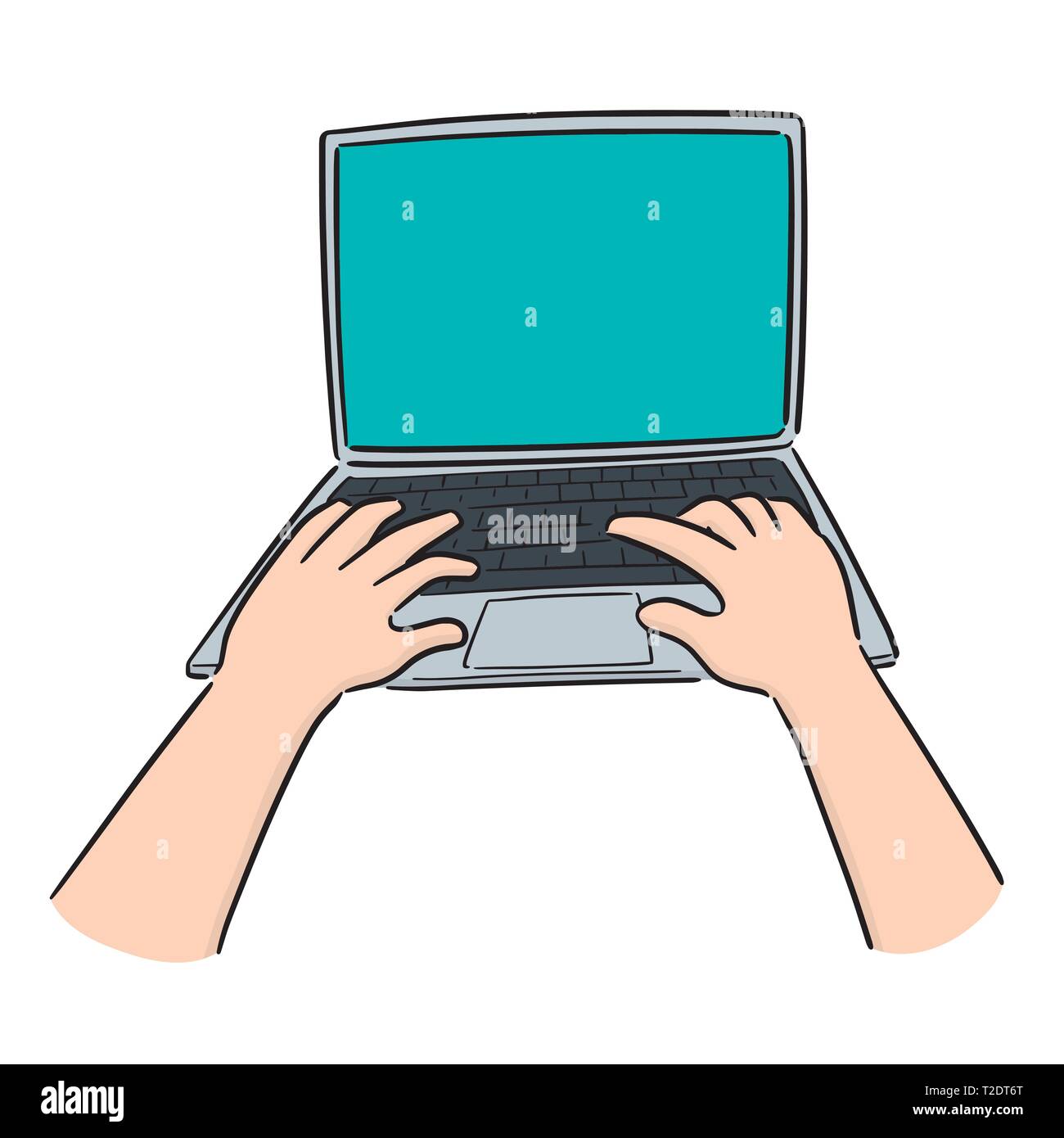 vector of hand using laptop Stock Vector Image & Art - Alamy